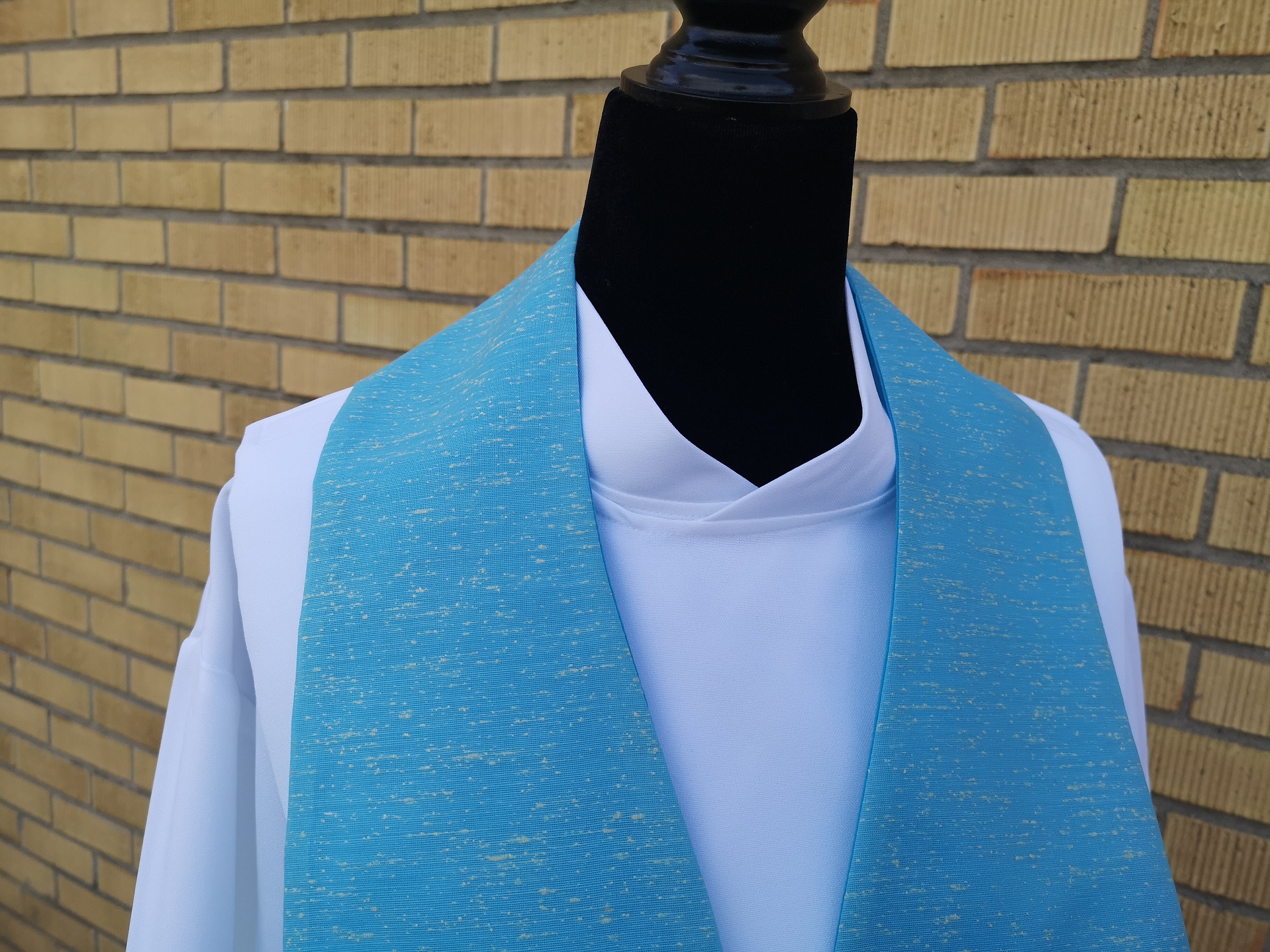 Light Blue Liturgical Stole With Upcycled Embroidered Lace - Etsy UK