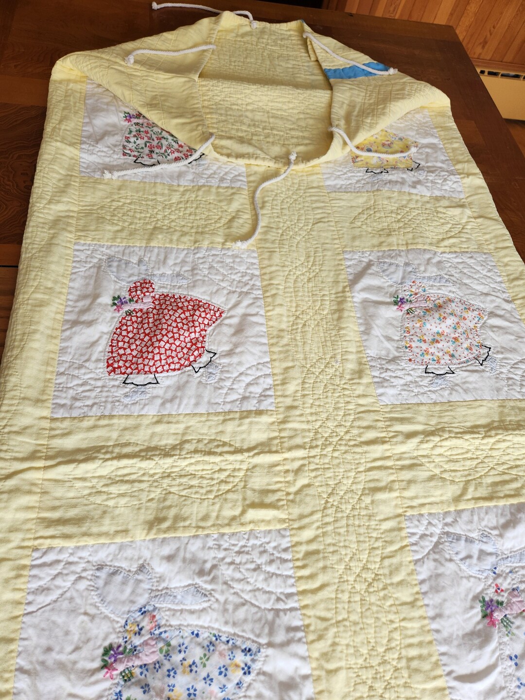 Vintage Yellow Quilt Burial Shroud, Hand-quilted Upcycled Funeral ...