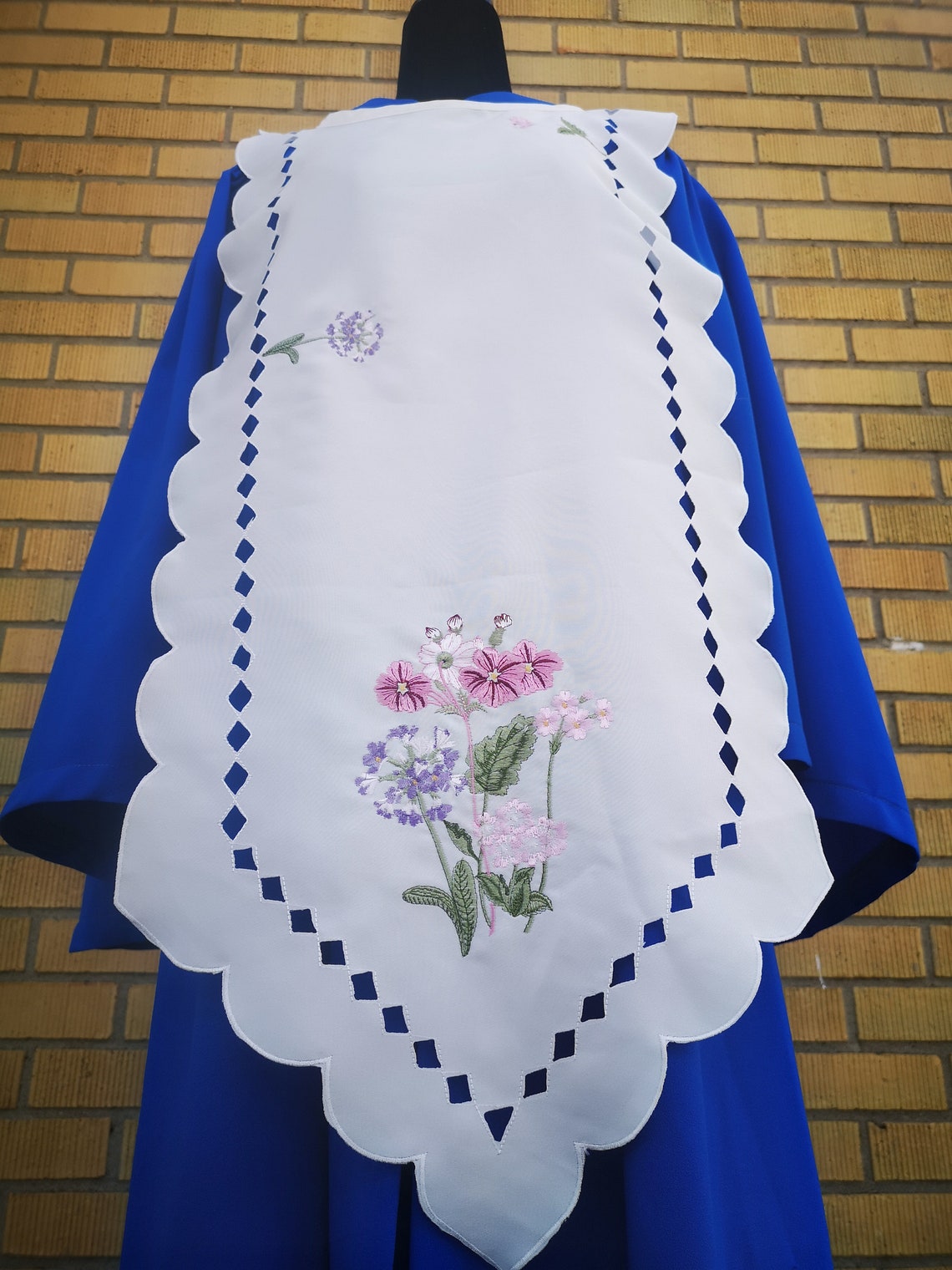 White Floral Embroidered Tunic Scapular Vestment for Easter - Etsy