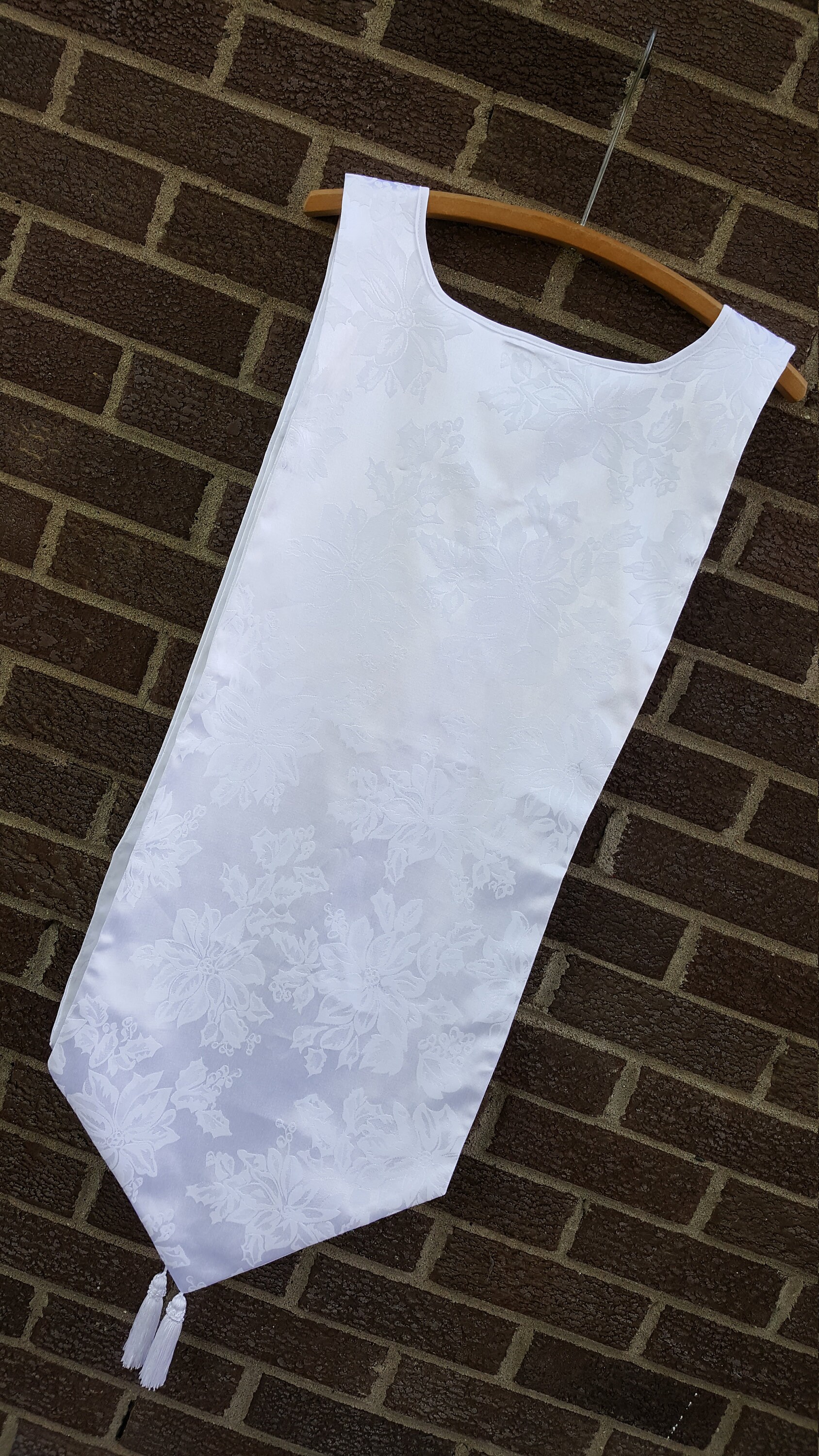 White Tunic Scapular Vestment Embossed With Flowers for - Etsy