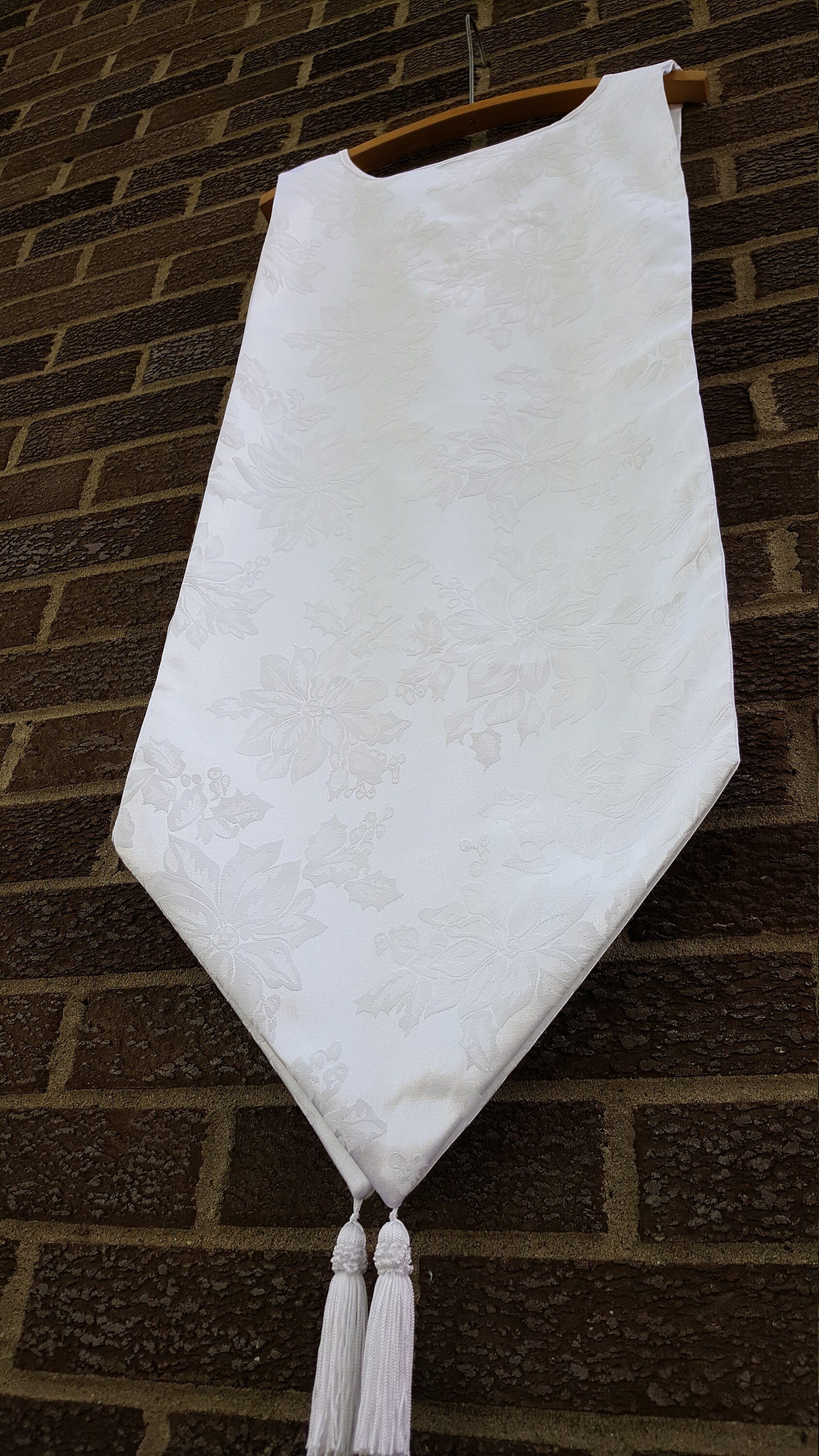 White Tunic Scapular Vestment Embossed With Flowers for - Etsy