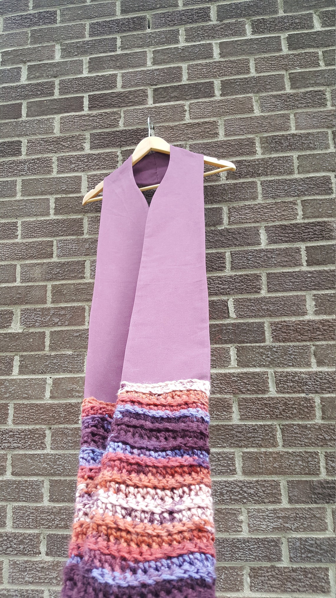 Purple Clergy Stole With Textured Wool Knitting, Advent Stole, Lenten ...