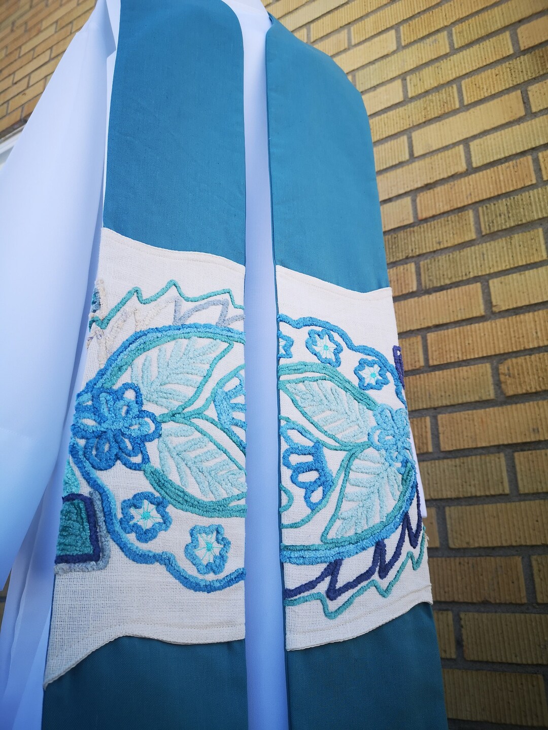 Teal Green Clergy Stole With Modern Teal, Blue and Green Design for ...