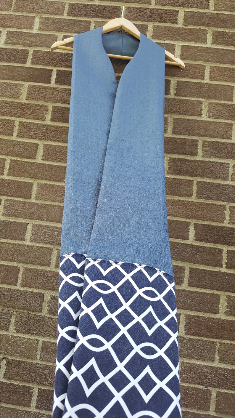 Modern Geometric Blue Clergy Stole for Wedding Officiant - Etsy