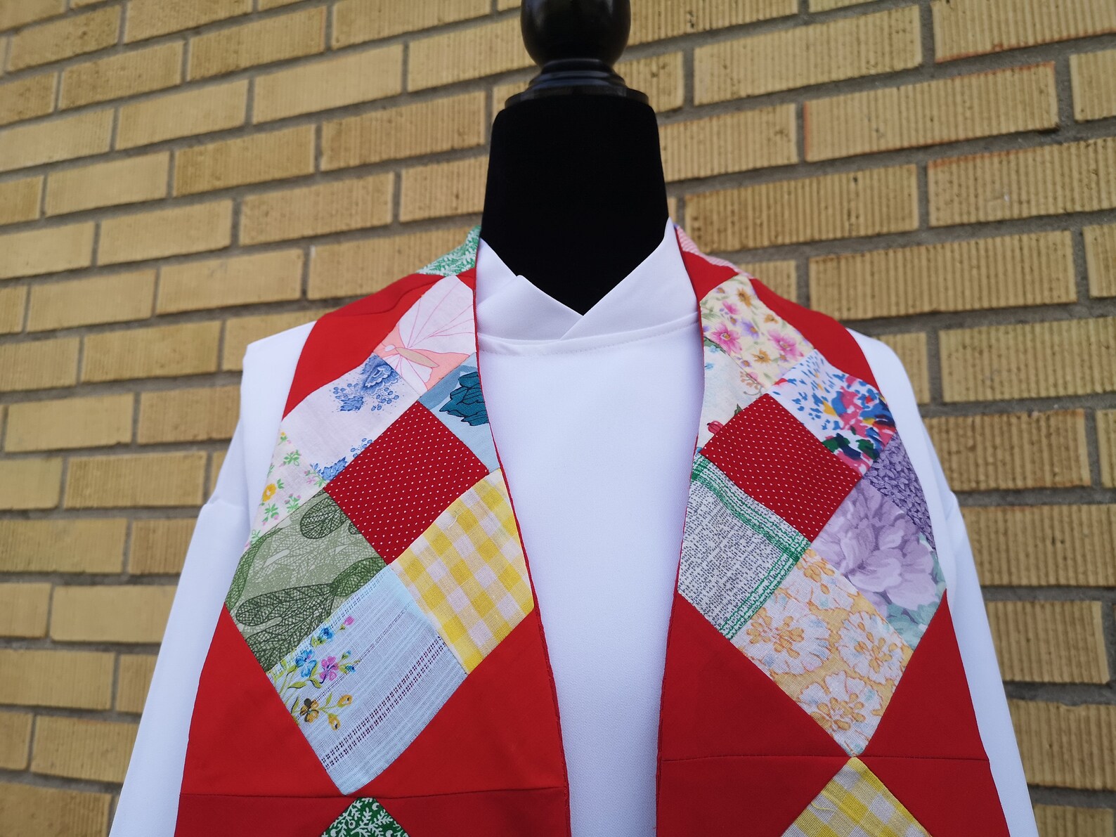 Red Patchwork Quilted Clergy Stole - Etsy