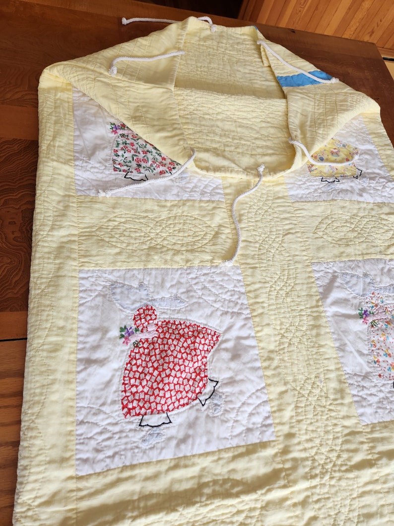 Vintage Yellow Quilt Burial Shroud, Hand-quilted Upcycled Funeral ...