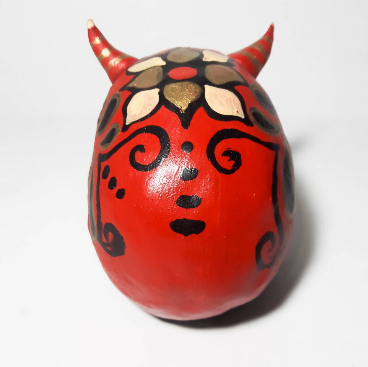 Mexican Devil Sugar Skull Figure, Sculpture Made of Epoxy Resin ...