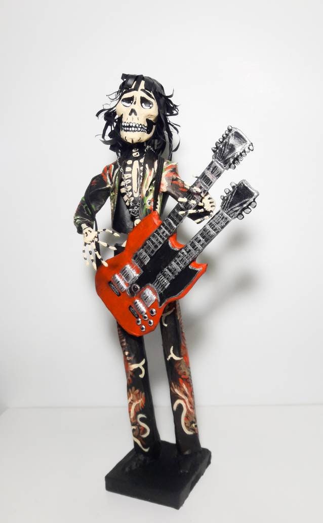 Jimmy Page Skull Figure. Paper Sculpture. Papier Mache Figure ...