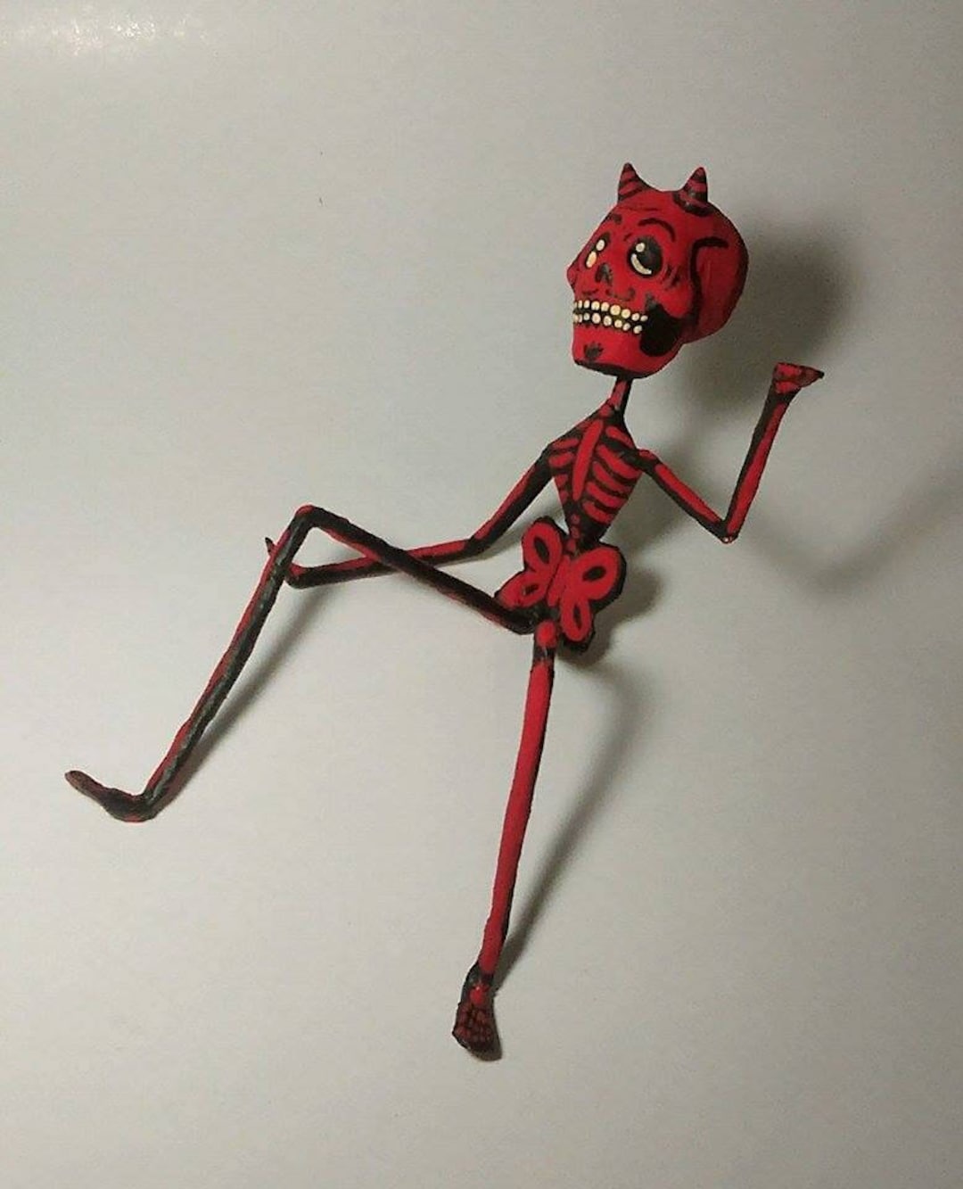 Mexican Devil Made of Paper Mache, Papercraft, Metallic Wire Interior ...