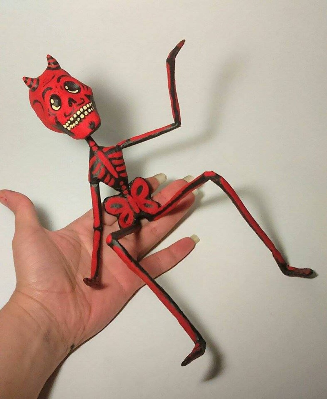 Mexican Devil Made of Paper Mache Papercraft Metallic Wire | Etsy