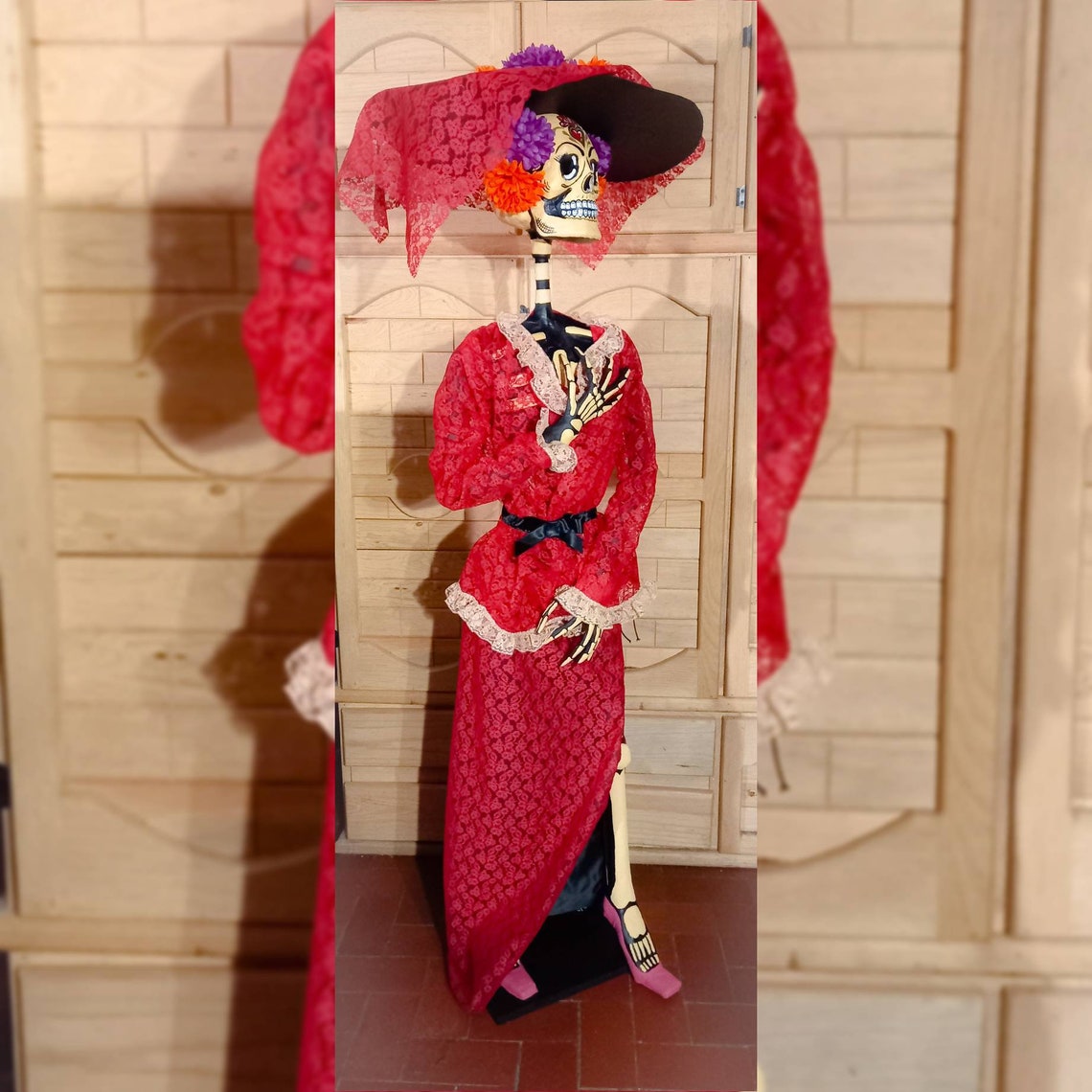Mexican Catrina Traditional, Large Size. 5.3 Feet (160 Cm) Cardboard ...