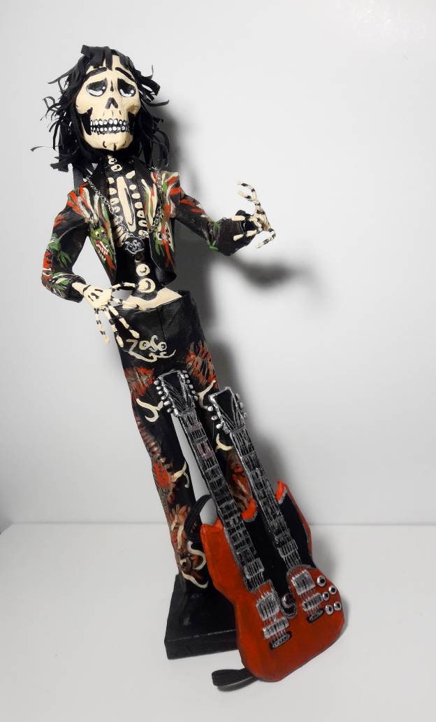 Jimmy Page Skull Figure. Paper Sculpture. Papier Maché Figure. - Etsy