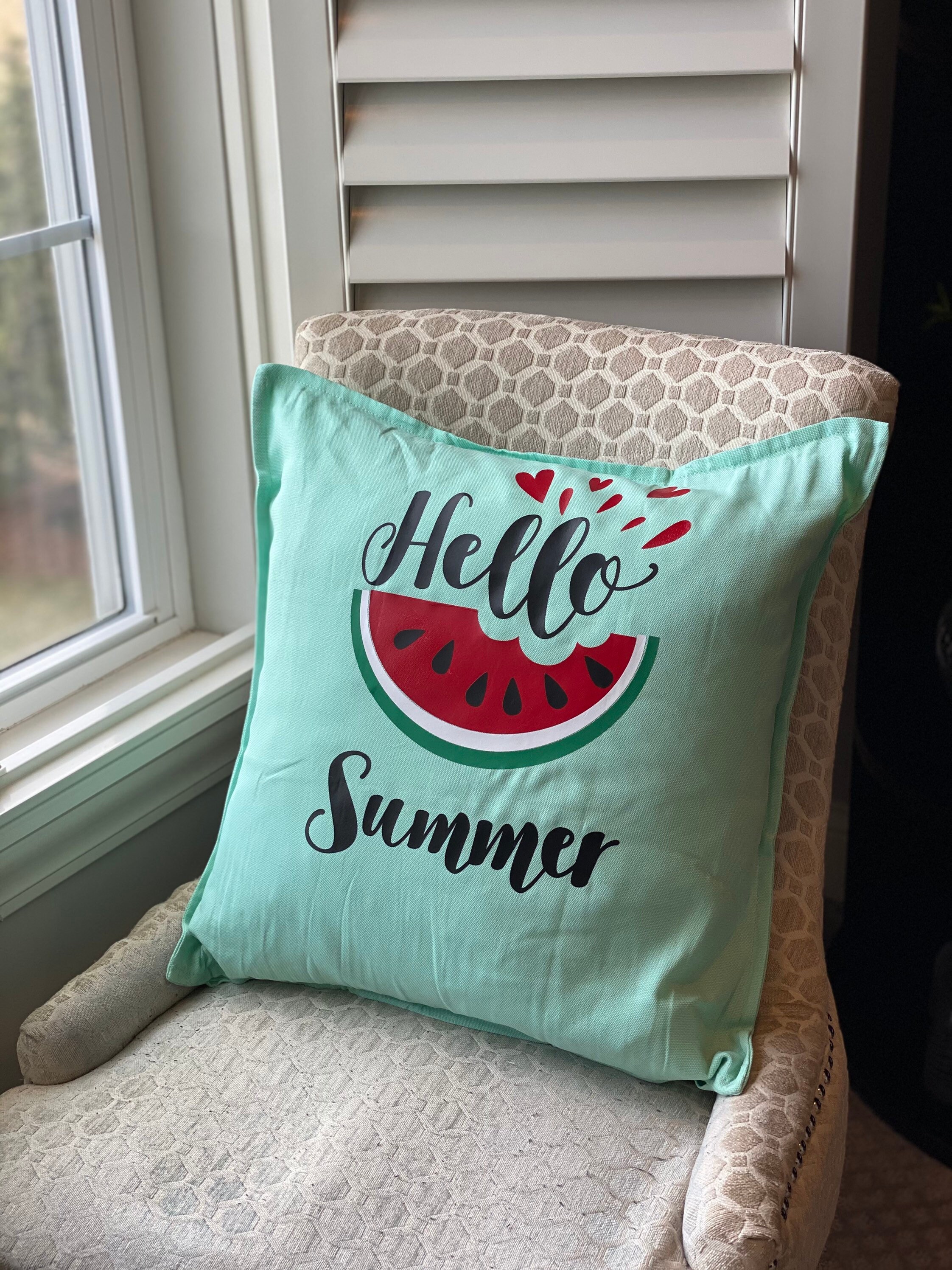 Summer Throw Pillow| Outdoor Pillow| Patio Decor| Gift for Mom| Summer ...