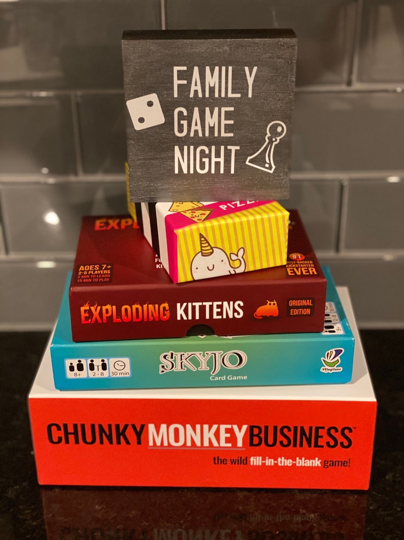 Family Game Night Sign| Game Night Decor| Family Room Decor| Game Night ...