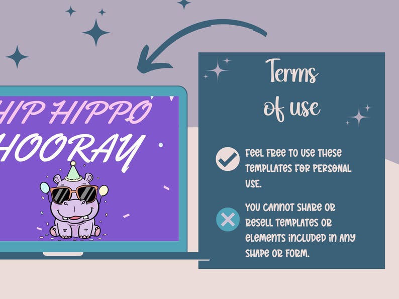 HIP HIPPO HOORAY Birthday Invitation - Personalized for You (we Edit It ...