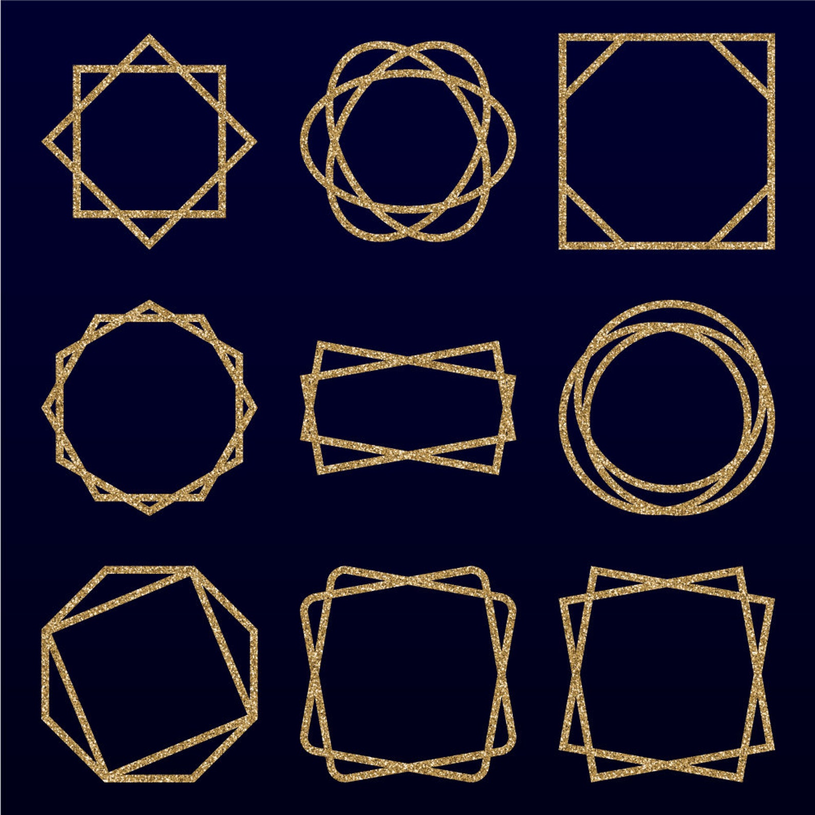 Gold Glitter, Clip Art, Geometric Frames, Glitter Pattern, Digital Art ...