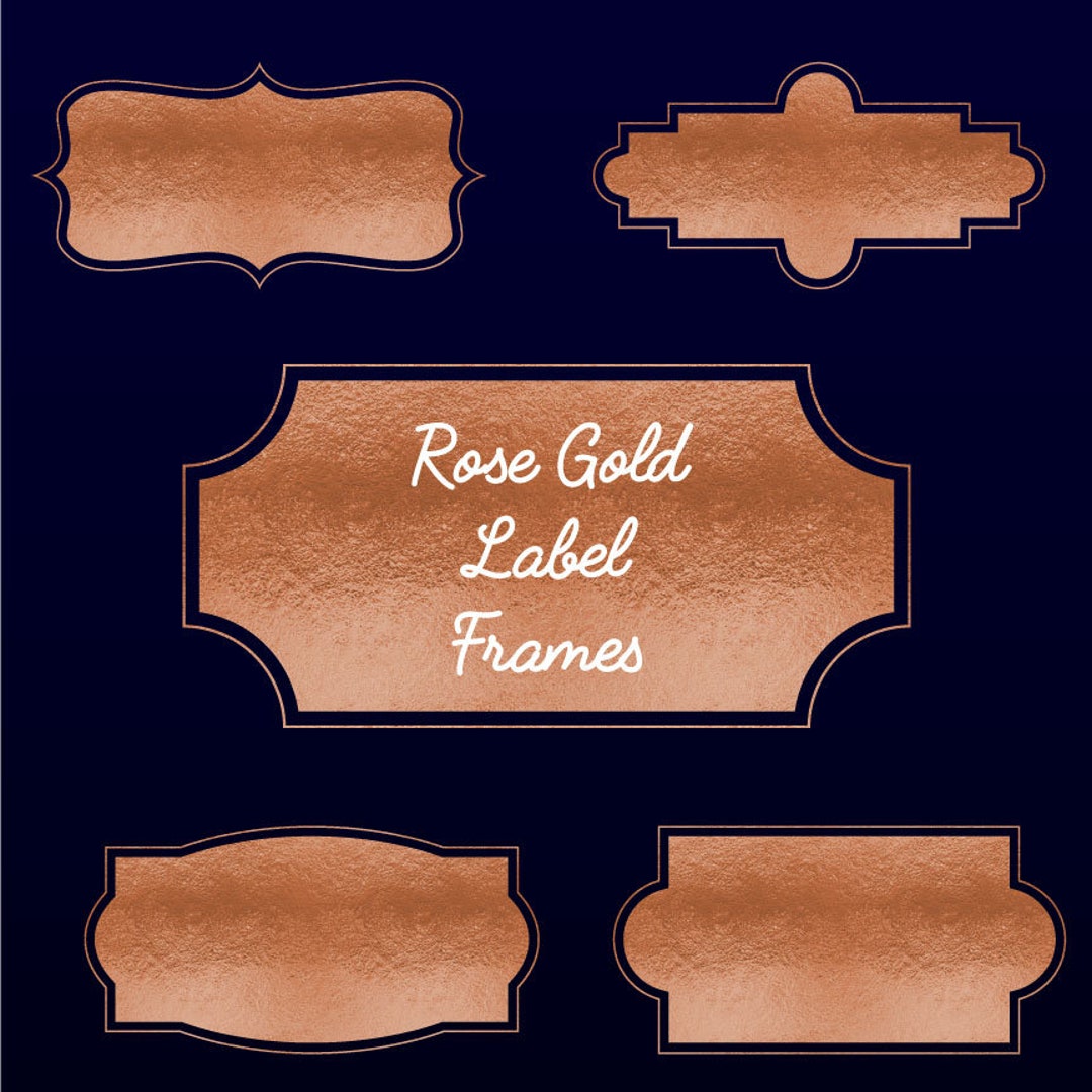 Rose Gold Frames, Label Style, Clip Art, Rose Gold Foil, Scrapbook ...