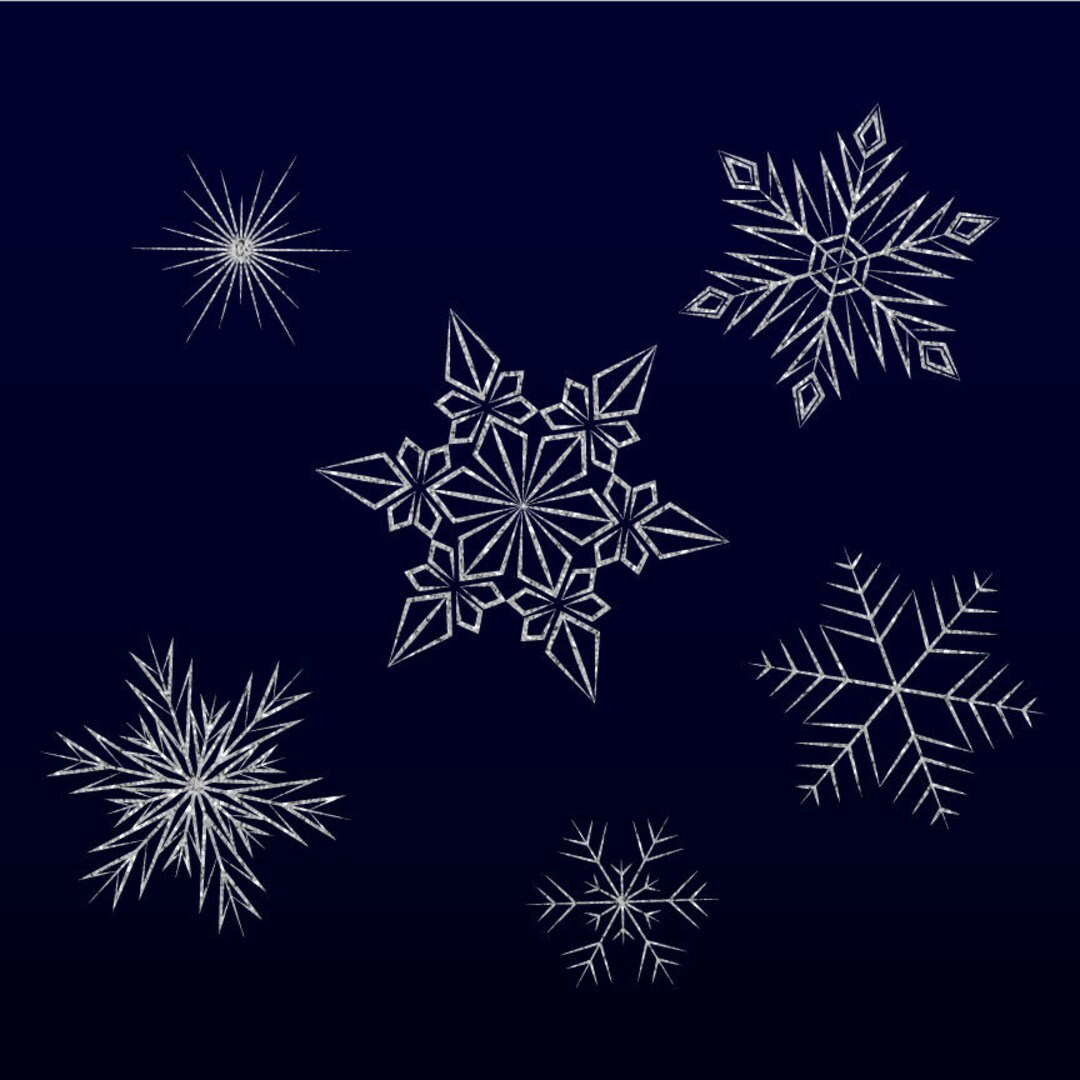 Glitter Snowflakes, Clip Art, Silver Glitter, Winter Wedding, Ornate ...