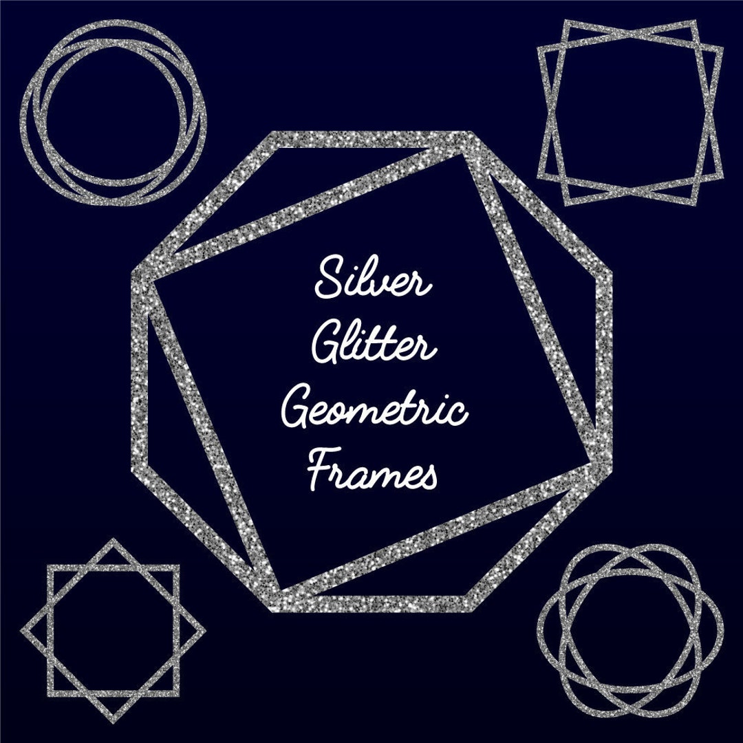 Silver Glitter, Geometric Frames, Clip Art, Glitter Texture, Scrapbook ...