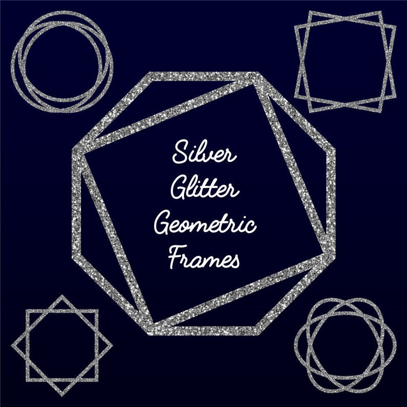 Silver Glitter, Geometric Frames, Clip Art, Glitter Texture, Scrapbook ...