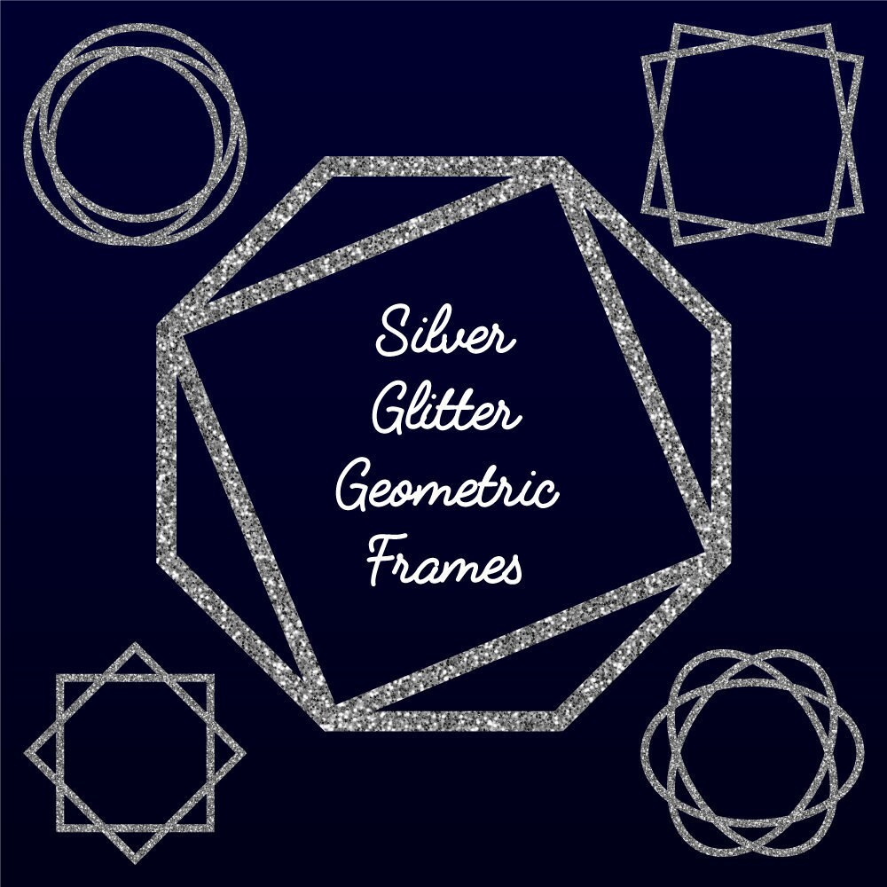 Silver Glitter, Geometric Frames, Clip Art, Glitter Texture, Scrapbook ...
