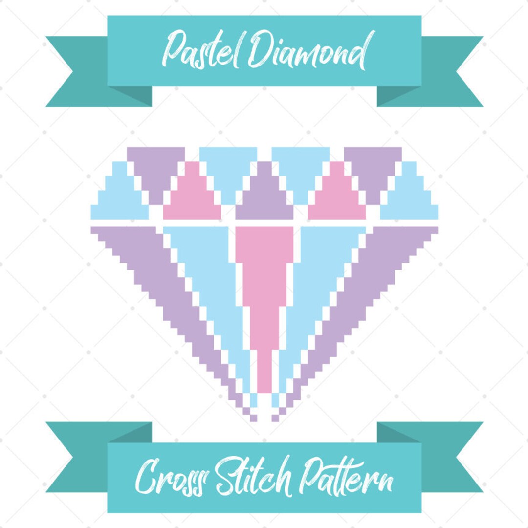 Pastel Diamond, Cross Stitch Pattern, Nursery Decor, Baby Shower Gift ...