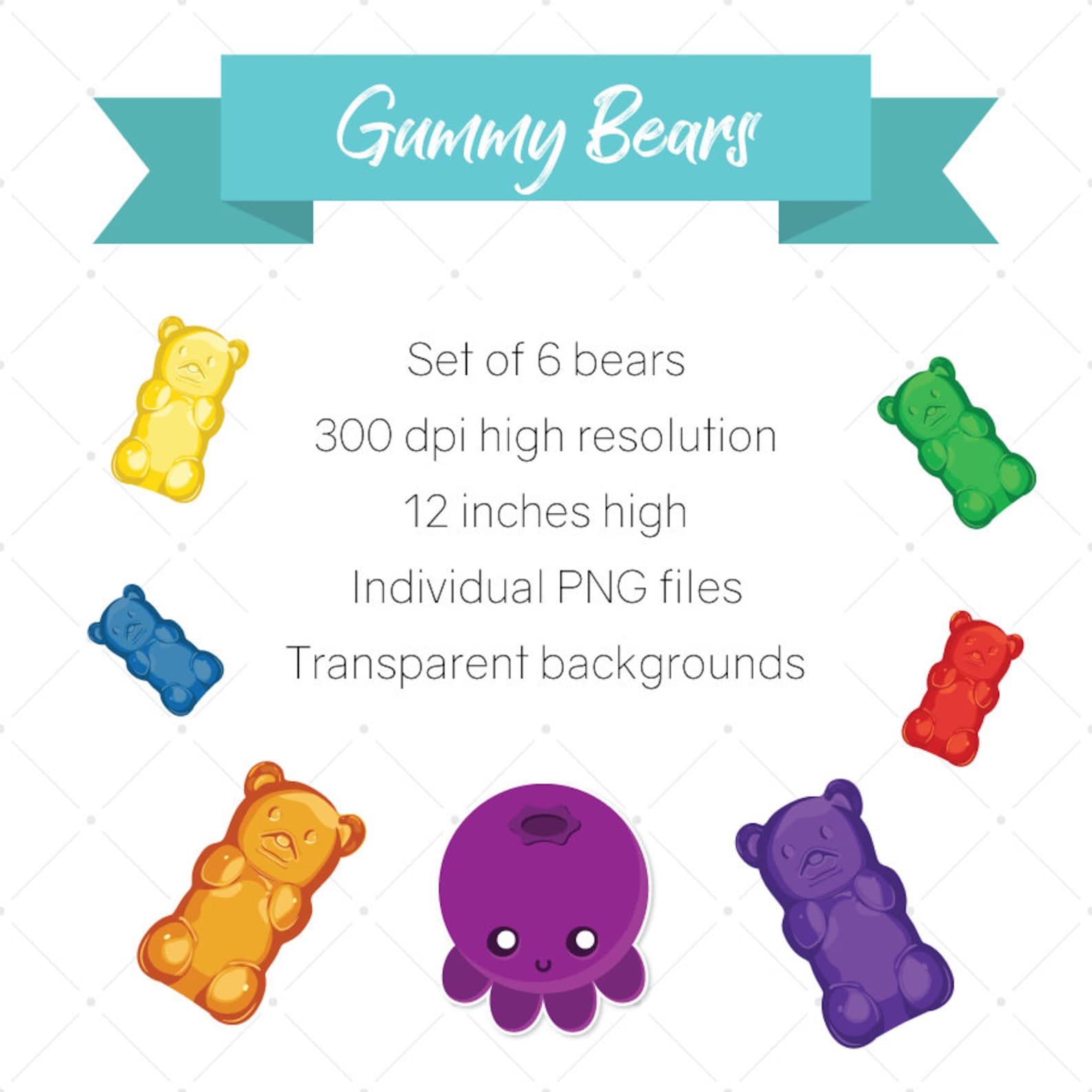 Gummy Bears, Clip Art, Candy Scrapbook, Kid's Party, Realistic ...