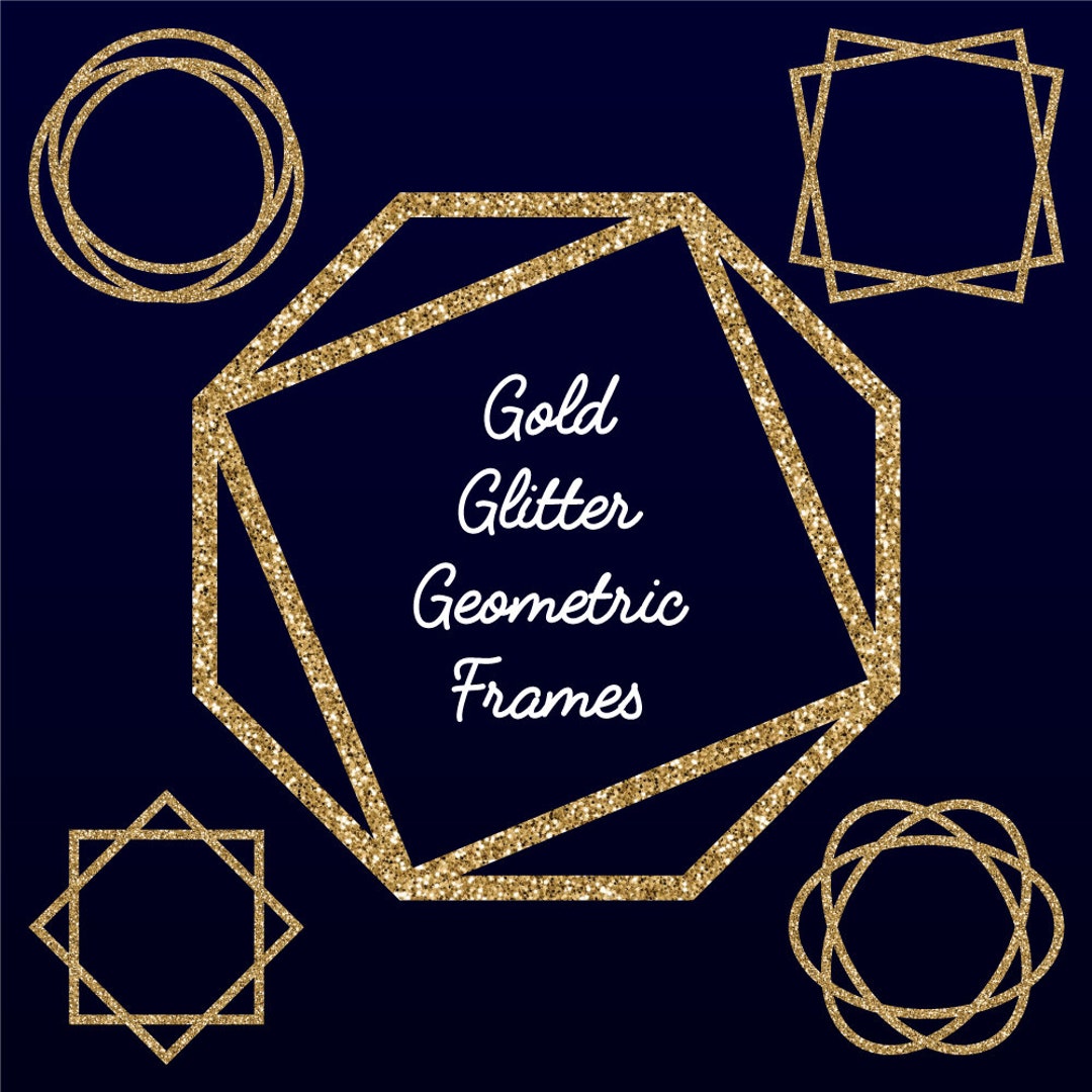 Gold Glitter, Clip Art, Geometric Frames, Glitter Pattern, Digital Art ...