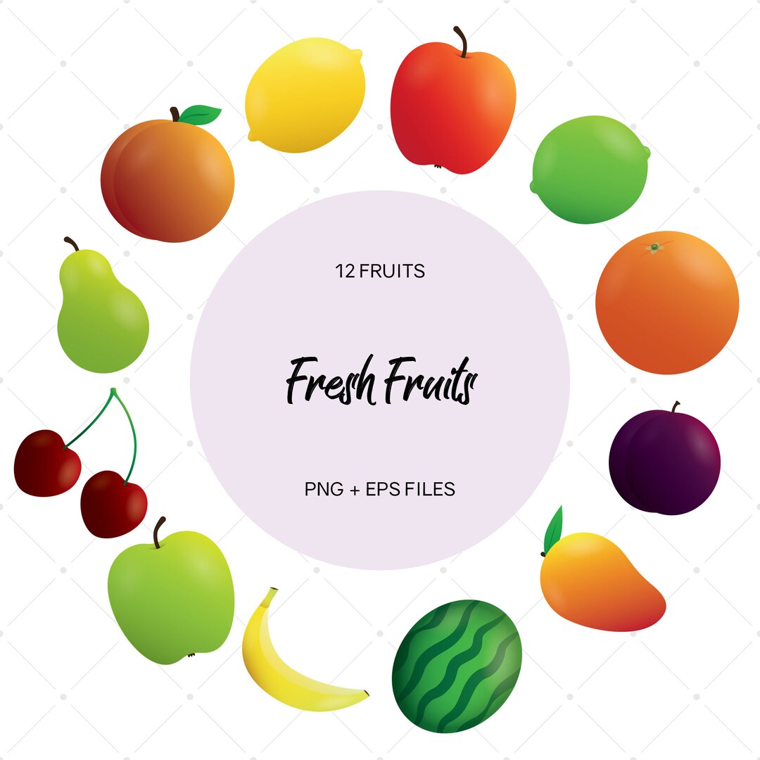 Fruit Clip Art, Vector Illustrations, Tropical Fruit, Grocery Store ...