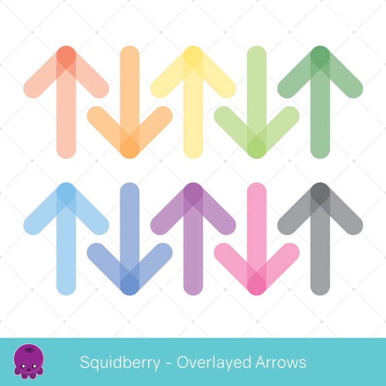 Overlayed Arrows, Clip Art, Ombre Colors, Graphic Design, DIY Printable ...