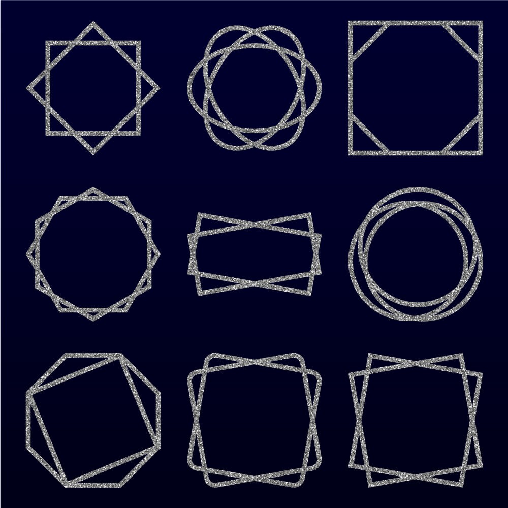 Silver Glitter, Geometric Frames, Clip Art, Glitter Texture, Scrapbook ...