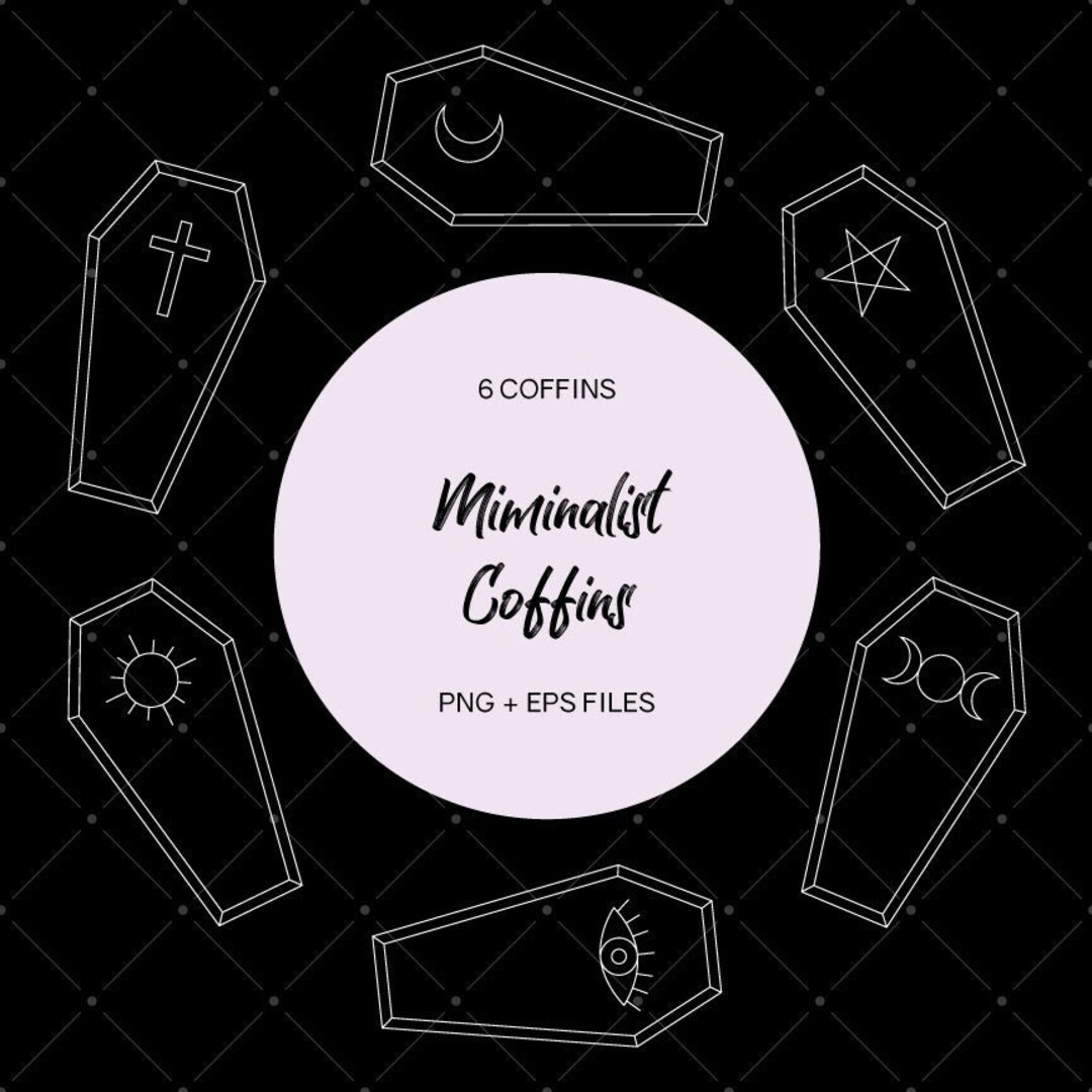 Minimalist Coffins, Coffin Line Art, Gothic Symbols, Modern Witch ...