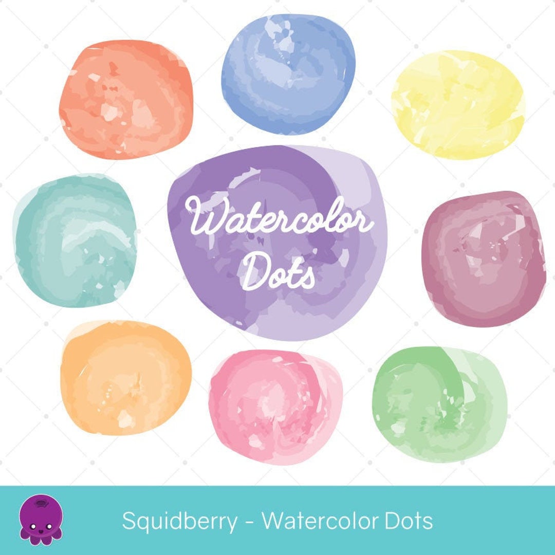Watercolor Dots, Clip Art, Painted Style, Decorative Dots, Text ...