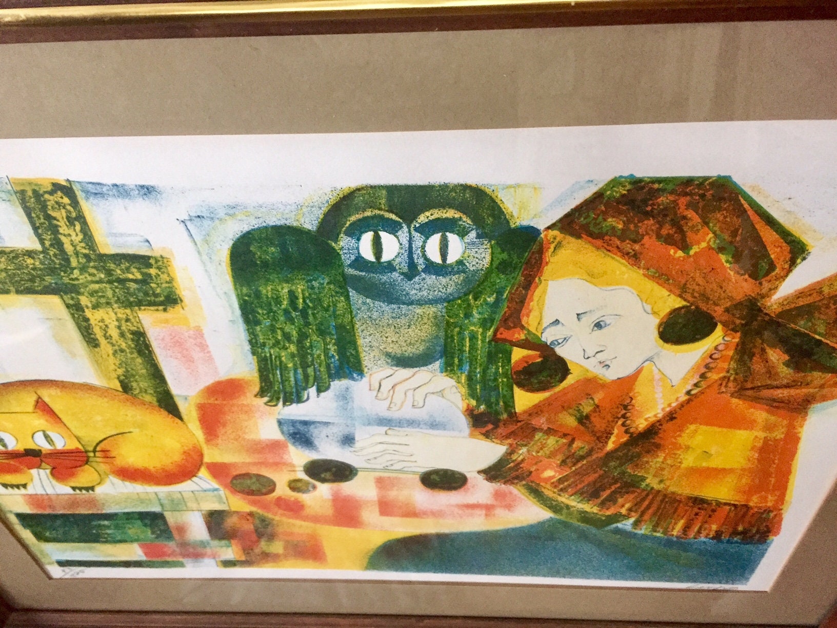Collectors Guild Lithograph Mid Century Gypsy Fortune Teller Oracle Art ...