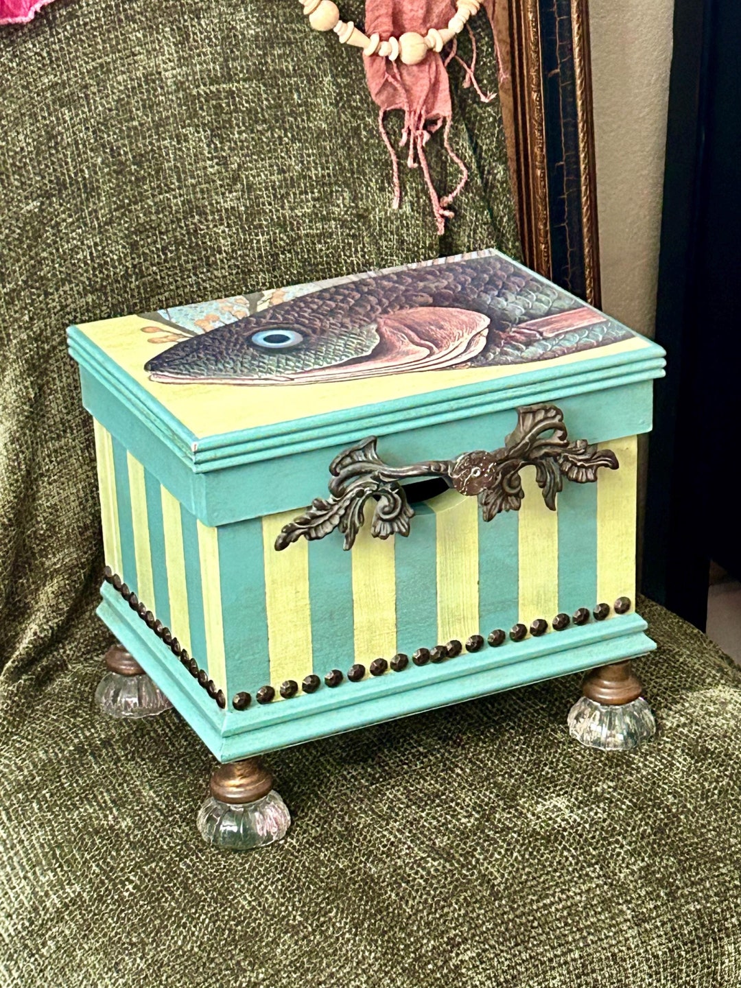 Surrealist Storage Box Fantasy Fornasetti Style Steampunk Hinged Chest ...