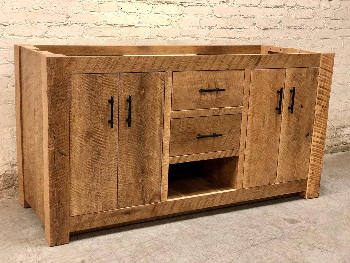 Custom Built - Reclaimed Oak Vanity (made to Order) - Etsy