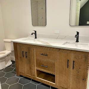 Custom Built - Reclaimed Oak Vanity (made to Order) - Etsy