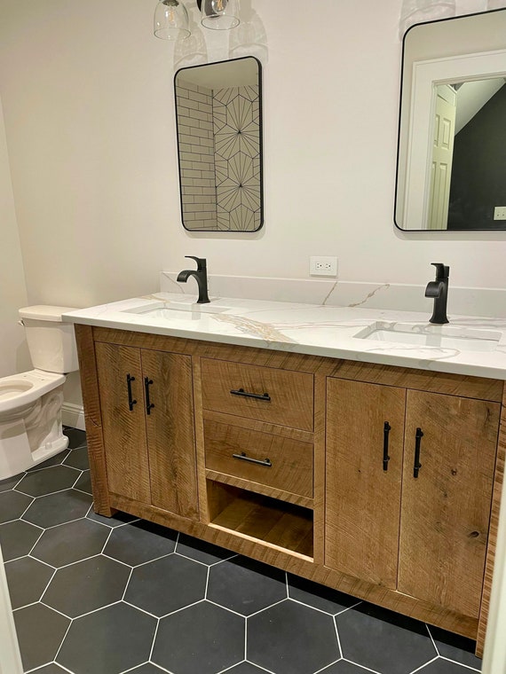 Custom Built Reclaimed Oak Vanity made to Order | Etsy