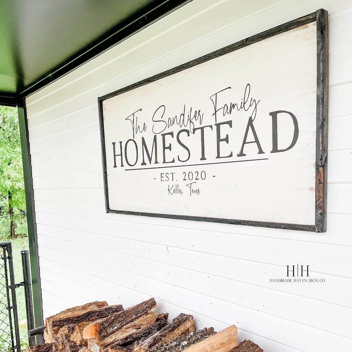 Homestead Custom Name Sign Modern Farmhouse Black Frame | Etsy
