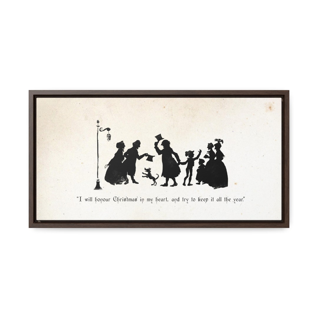A Christmas Carol Silhouette Charles Dickens Antique Framed Canvas Art ...