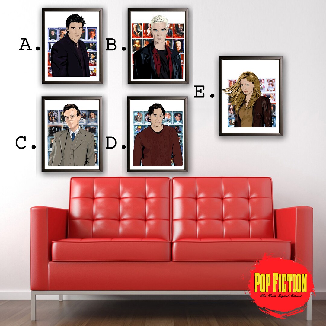 Buffy, Angel,spike,giles,xander Original Artwork Canvas & Prints ...