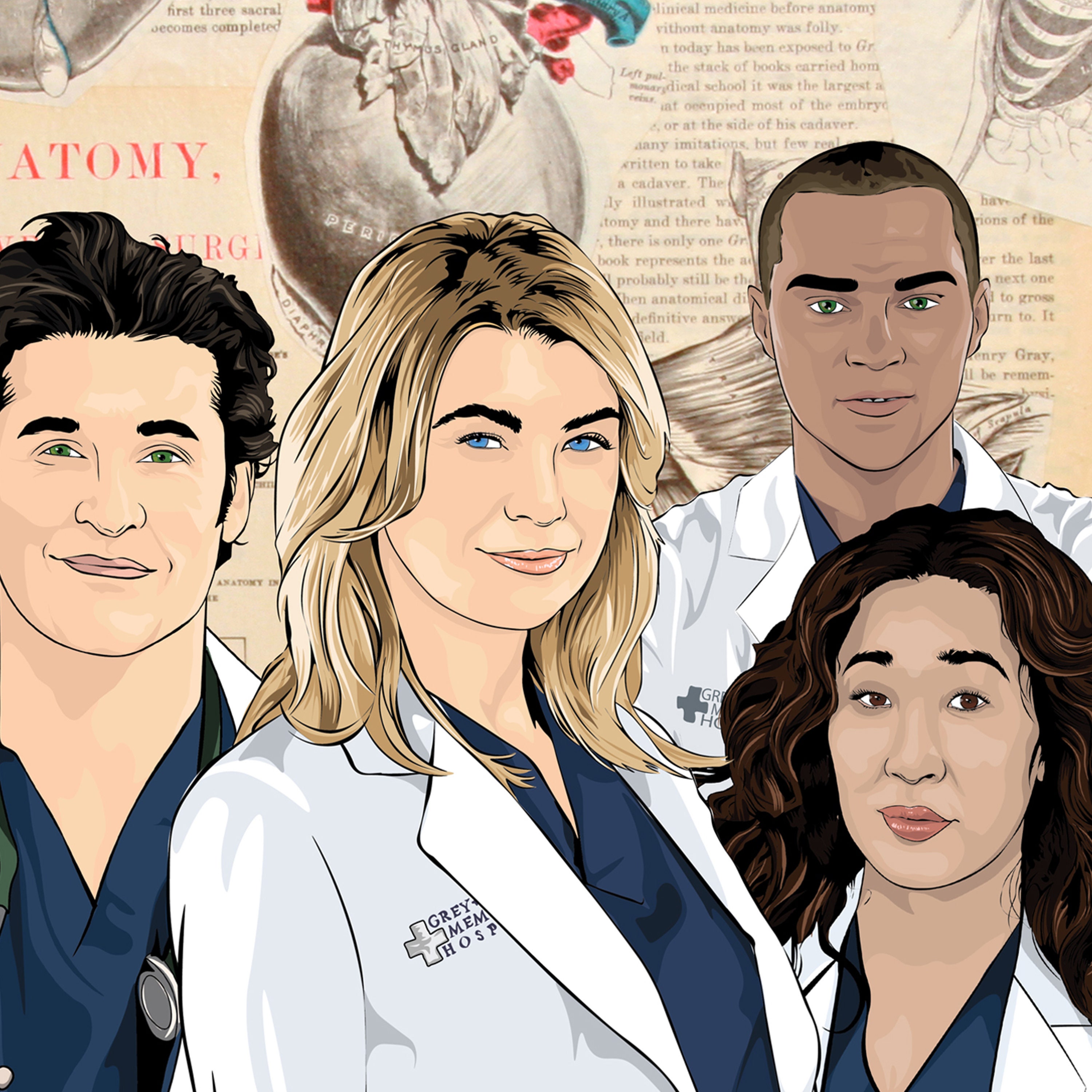 Grey's Anatomy Original Artwork Canvas & Limited Prints. - Etsy
