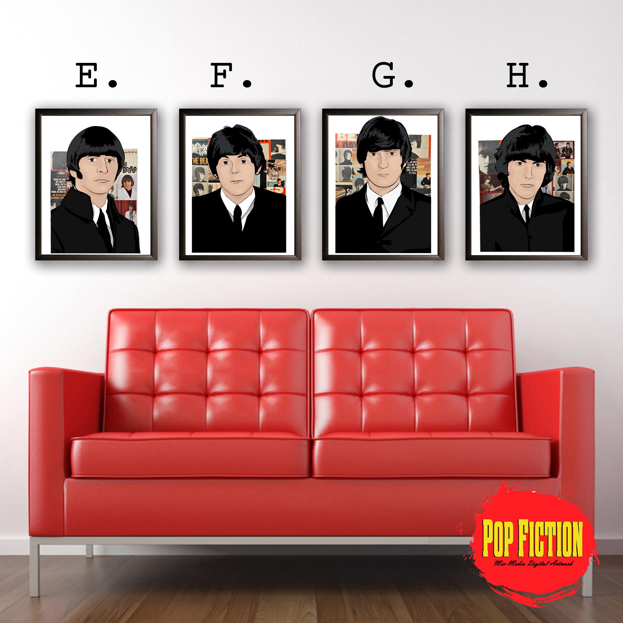 The Beatles Original Artwork Canvas & Prints. Comics Book | Etsy