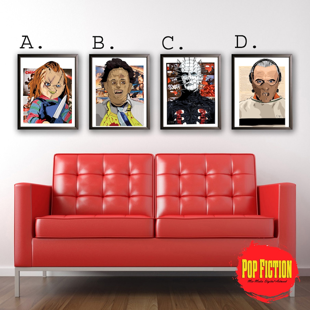 Horror, Chucky,leatherface,hellraiser,hannibal,pinhead,art, Canvas ...