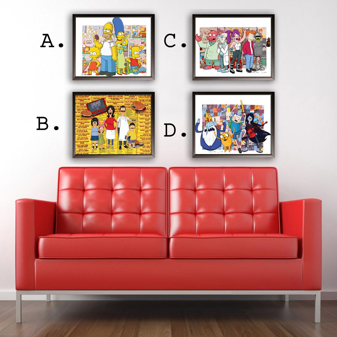 Futurama, Bender; the Simpsons, Homer, Bart, Lisa; Bob's Burgers ...