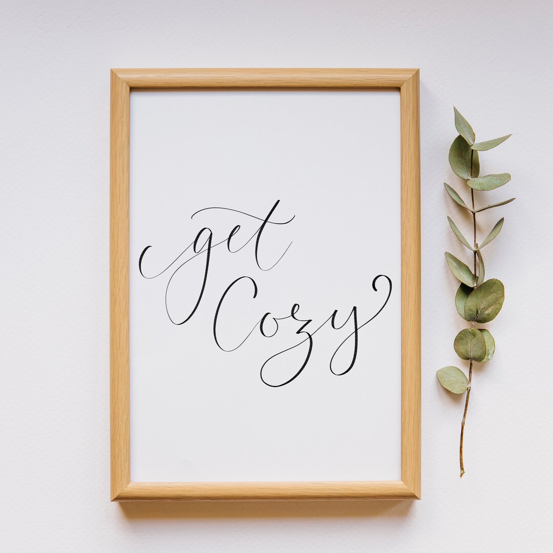 Printable Wall Art Digital Downloads Digital Sign Get Cozy Guest Room ...