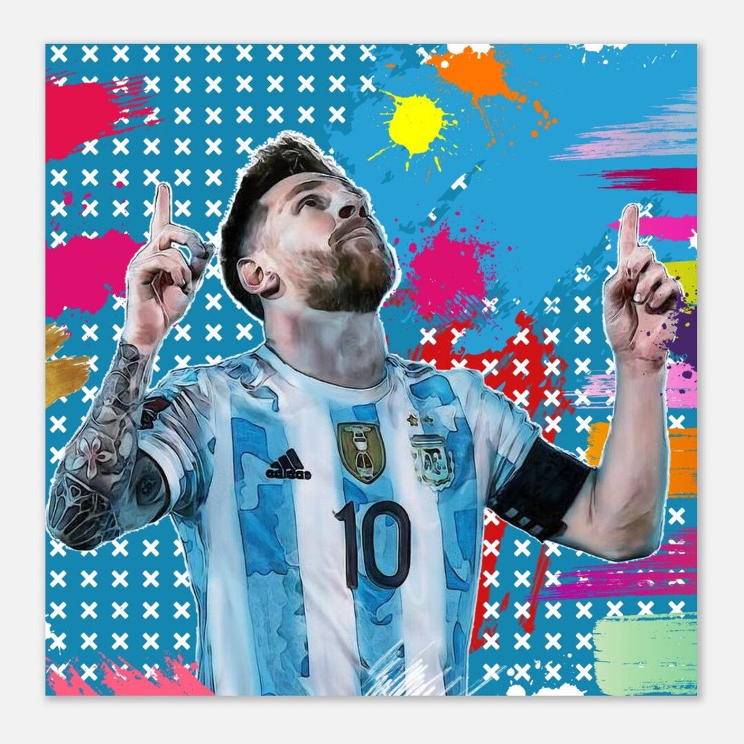 Lionel Messi Print, Wall Pop Art Prints, Football Home Decor, Boho ...