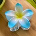 Blue & Yellow Plumeria Flower Claw Hair Clip | Hawaiian Flower Claw ...
