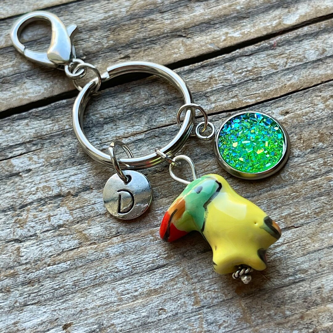 Personalized Ceramic Toucan Keychain | Purse Charm | Purse Accessory ...