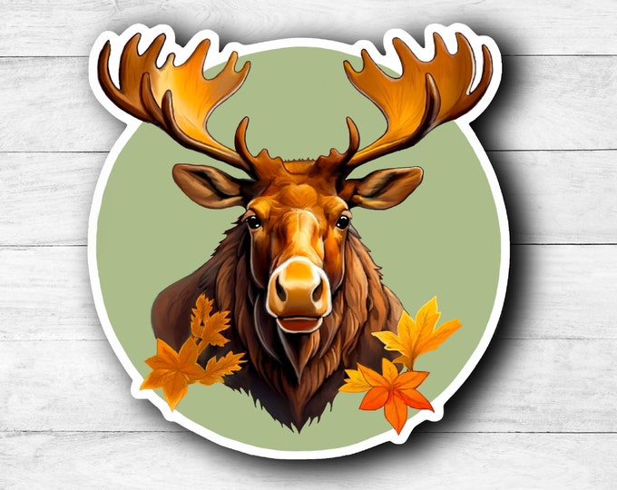 Majestic Moose: Bull Moose Vinyl Sticker Wildlife Wall Art for Nature ...